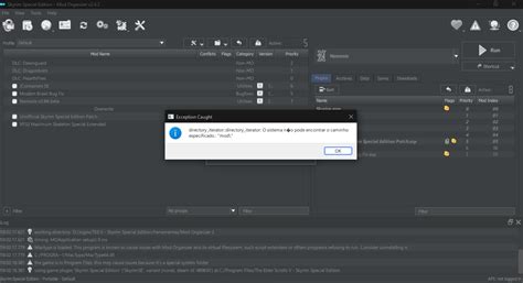 Directoryiterator Issue When Trying To Open Nemesis Skyrim Se With