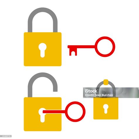 Gembok Terbuka Dan Tertutup Ilustrasi Vektor Gaya Datar Terisolasi Pada