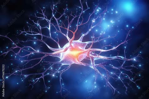 Colorful Nebula Neural Brain Cell Energy Connections Brain Dots