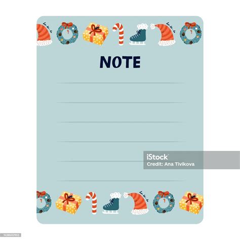 플래너를 위한 귀여운 스크랩북 템플릿에는 크리스마스 새해 겨울에 대한 삽화가 있습니다 인쇄 가능하고 편집 가능한 일러스트레이션