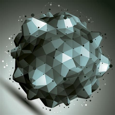 Premium Vector Abstract Asymmetric Vector Monochrome Object With