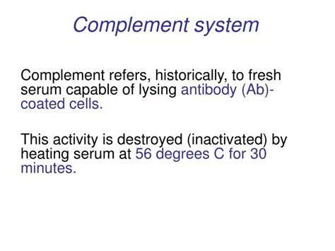Ppt ‍ Complement System Powerpoint Presentation Free Download Id