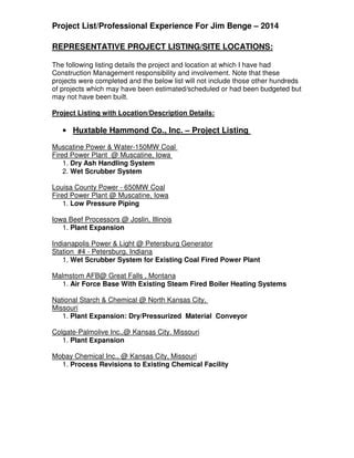 PROJECT List Attach A Jim Benge 6 14 PDF