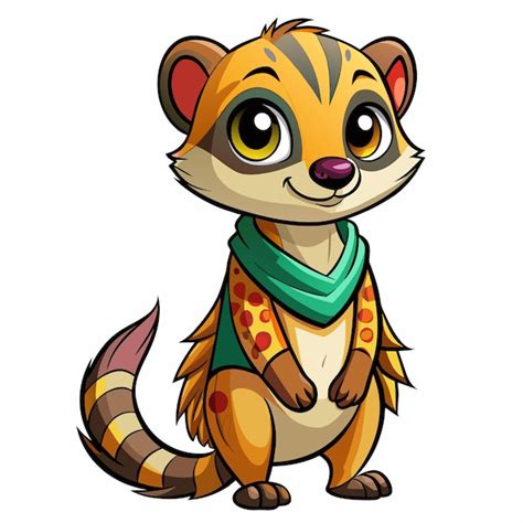 Uma personagem de desenho animado um lenço ao redor do pescoço