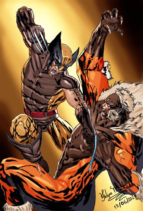 ArtStation - Wolverine VS Sabertooth
