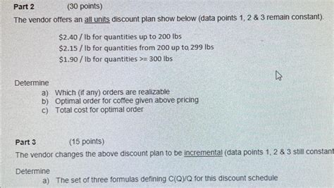 solved given data 1 annual demand of coffee is 280lbs 2