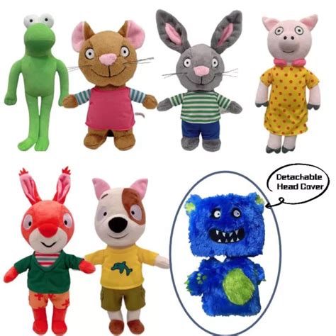 Fun And Playful Pip And Posy Frog Plush Toy With Blue Monster Long Hair