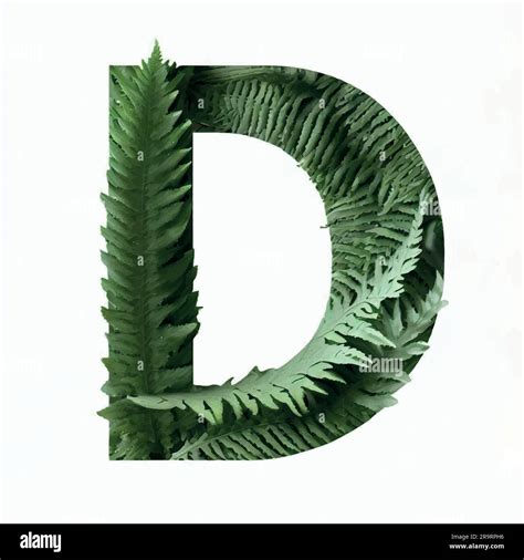 Capital Letter D In Fern On A White Canvas Stock Vector Image Art Alamy