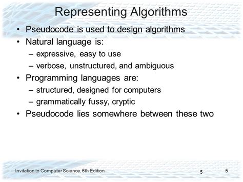 Invitation To Computer Science 1 11 Chapter 2 The Algorithmic