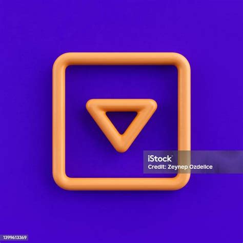 Kotak Ikon 3d Dipilitik Ke Bawah Ikon Panah Kuning Kerangka Simbol Arah