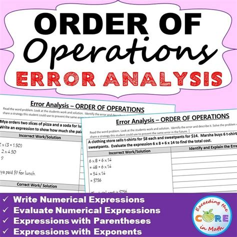 Multi Step Equations Word Problems Error Analysis Find The Error