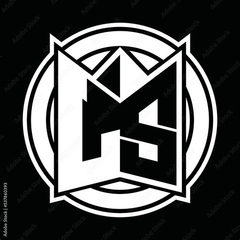 LS Logo Monogram Circle Rounded Design Stock Vector Adobe Stock