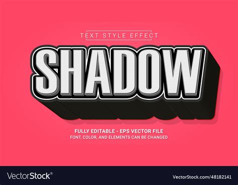 Shadow Text Style Effect Editable Graphic Vector Image