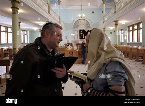 Jewish Worshipers In The Riga Synagogue Also Called Peitav Shul In