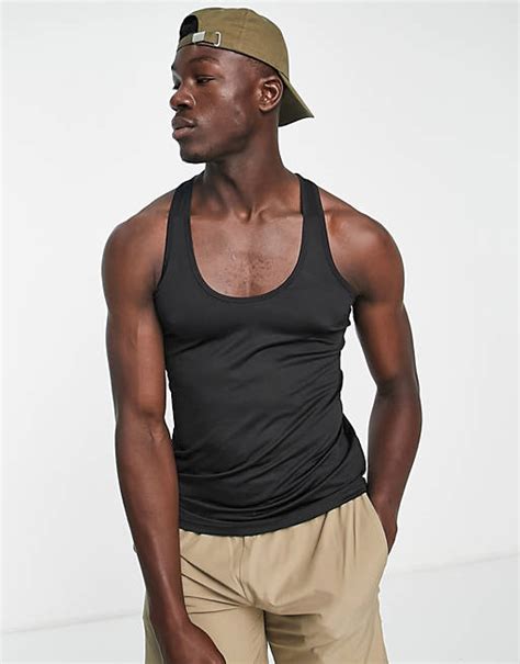 Threadbare Fitness Stringer Training Vest In Black Asos