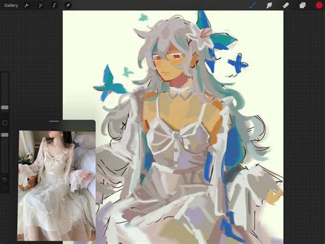 An Animated Image Of A Woman In White Dress