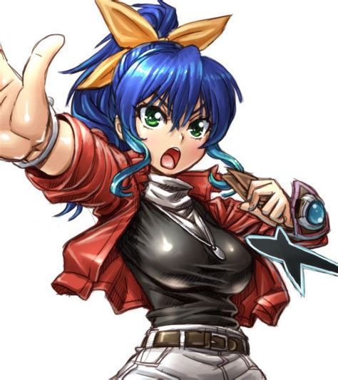 Xbooru 1girl Amania Orz Big Breasts Black Shirt Blue Hair Blush