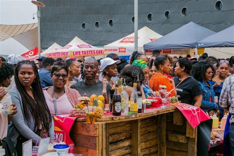 Diverse African People At A Bread Based Street Food Outdoor Festival
