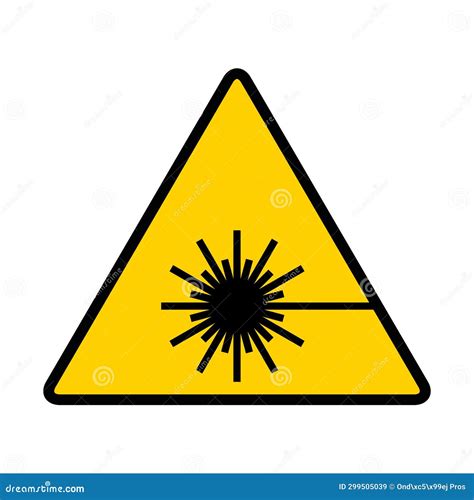 Laser Radiation Danger Label Icon, Safety Protection Information Symbol ...