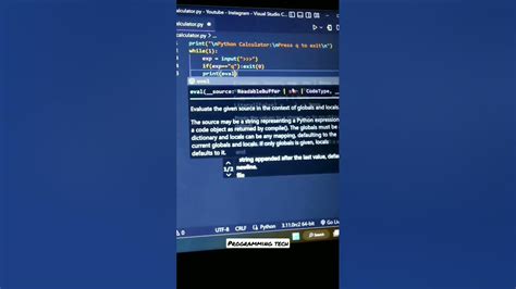 How To Make Calculator📟 Using Python👩‍💻 Viral Shortvideo Shorts