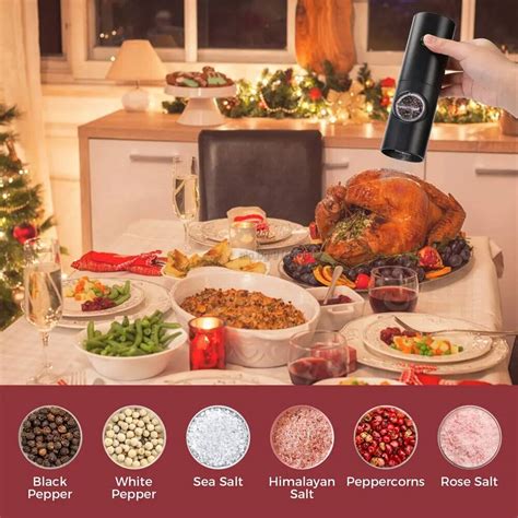 Електрическа мелничка за подправки сол и черен пипер с регулируема грубост Съдове Серв