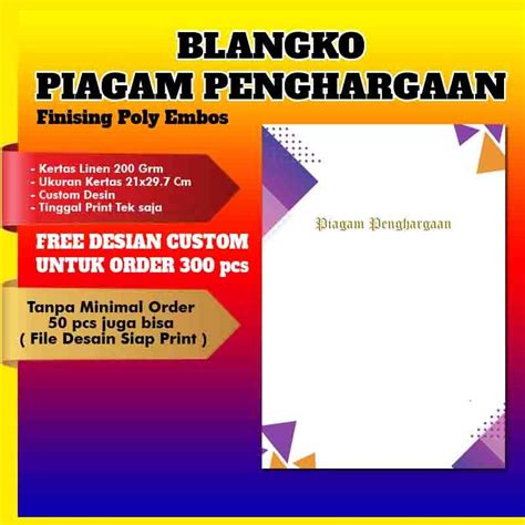 Jual Piagam Penghargaansertifikat Blangko Siap Print Shopee Indonesia