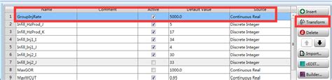创建cmost参数时，出现以下警告： Groupinjrate Log Transformation Is Suggested For