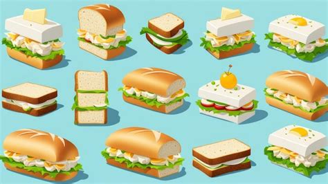Premium Photo Collection Set Of Chicken Salad Sandwich