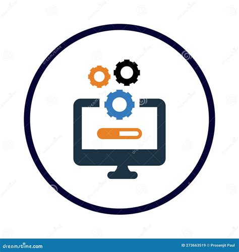 Computer Monitor Gear Setting Update Software Computer Software Update Icon Stock Computer Monitor Gear Setting Update Software Computer Software Update Icon Stock