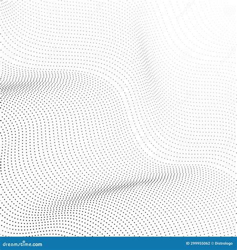 Flowing Dots Particles Wave Pattern Halftone Gradient Background Stock Vector Illustration Of