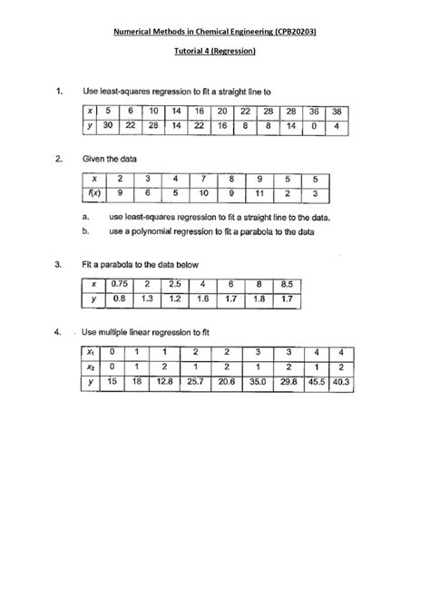 Solved Numerical Methods In Chemical Engineering CPB20203 Chegg