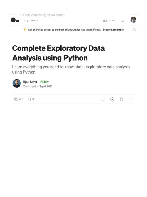 Complete Exploratory Data Analysis In Python Pdf