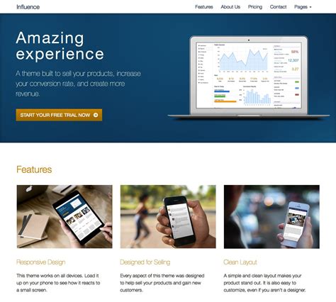 Influence A Bootstrap 3 Theme Bootstrap Themes ~ Creative Market