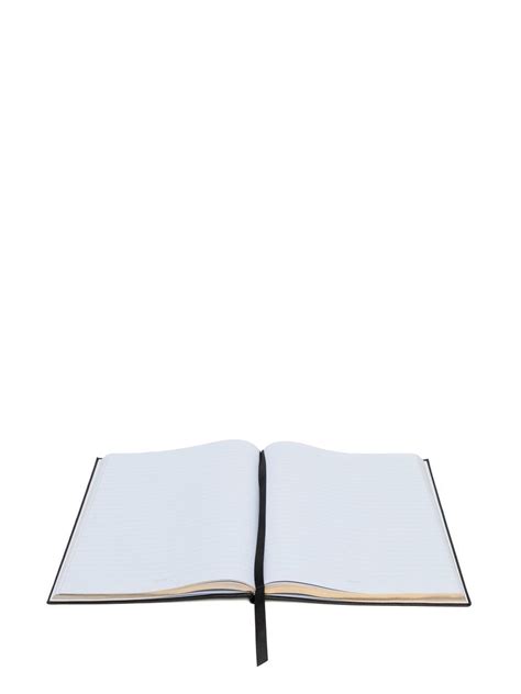 Smythson Logo Print Leather Notebook Black Farfetch