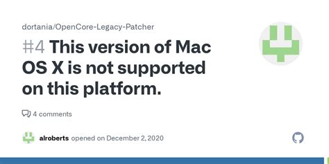This Version Of Mac OS X Is Not Supported On This Platform Issue Dortania OpenCore