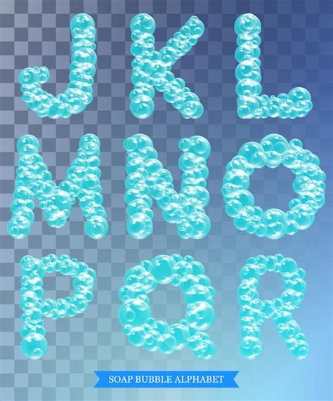 비누 거품 벡터 일러스트의 글꼴 프리미엄 벡터