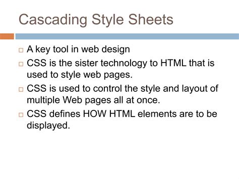 Introduction To Css Ppt