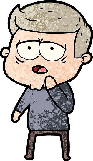 말풍선이 있는 피곤했다 남자 귀여운에 대한 스톡 벡터 아트 및 기타 이미지 귀여운 기진맥진 낙서 드로잉 Istock