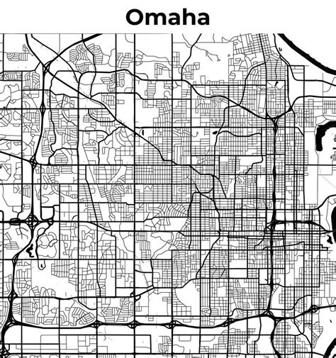 Omaha City Map Cartography Map Street Layout Map Stock Illustration