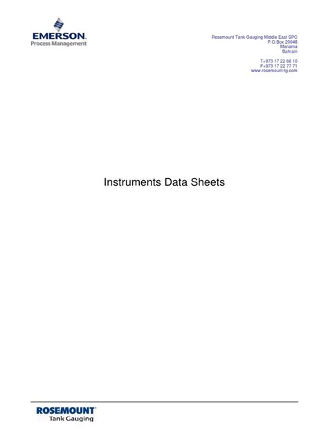 Instrument Data Sheet Compressed Download Free Pdf Electrical