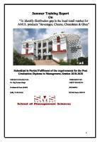 Amul Internship Report PDFCOFFEE