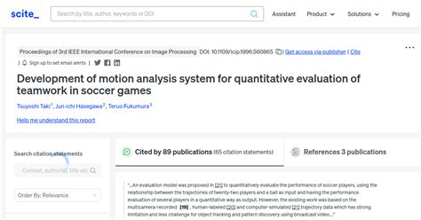 Development Of Motion Analysis System For Quantitative Evaluation Of Teamwork In Soccer Games