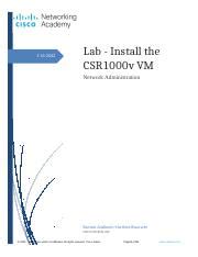 7 0 3 Lab Install The CSR1000v VM 1 Docx 1 11 2022 Lab Install