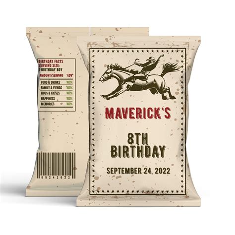 Printable Labels Printables 8th Birthday Rodeo Chip Bag Template