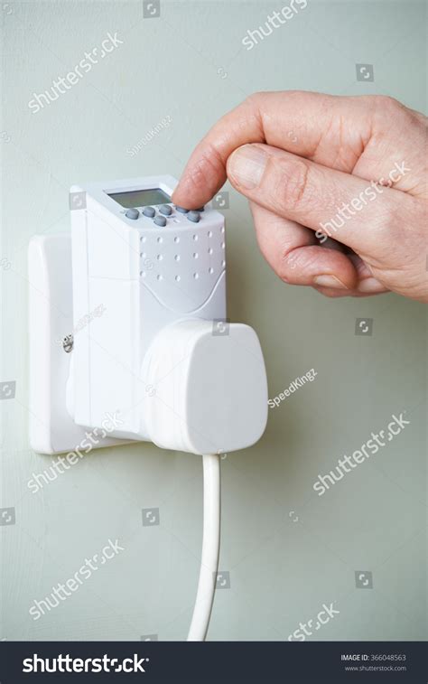 Close Hand Adjusting Timer Switch Plug Stock Photo Shutterstock