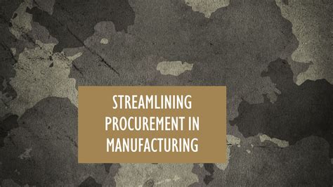 Embracing Innovation The Evolution Of Procurement In The Manufacturing