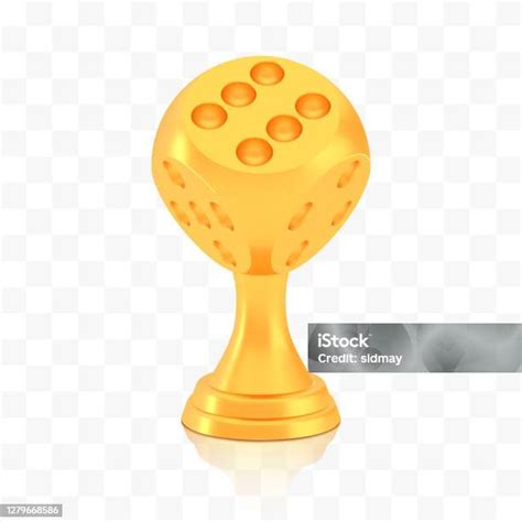 우승자 주사위 컵 상 흰색 투명 배경에 고립 된 황금 트로피 로고 1에 대한 스톡 벡터 아트 및 기타 이미지 1 1위 3차원 형태 Istock