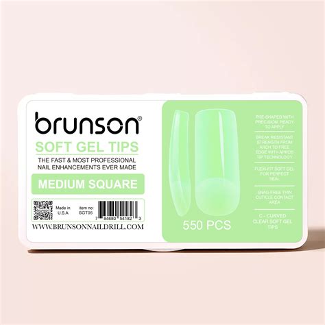 Softgel Nail Extension Tips Medium Square 550pcs