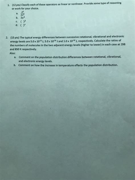 solved 12 pts classify each of these operators as or work