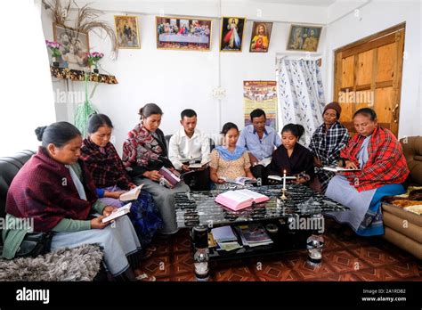 Weekly Prayer Meeting Of A Catholic Small Christian Community In The